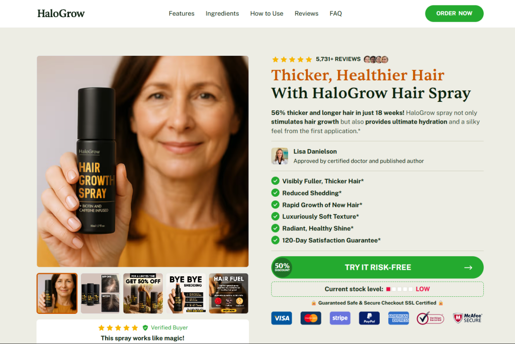 HaloGrow Hair Growth Spray :UK/AU/CA/US @Official Site Review
